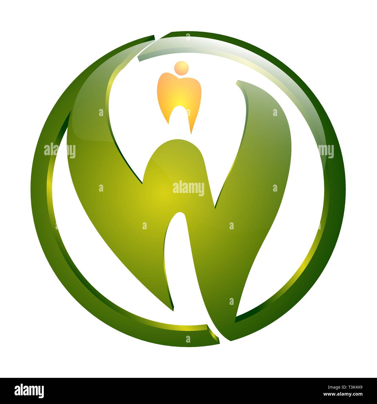 Circle green letter W with dental sign concept design. Symbol graphic template element Stock ...
