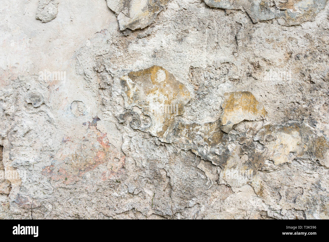 Old Wall With Peel Grey Stucco Texture. Retro Vintage Worn Wall ...