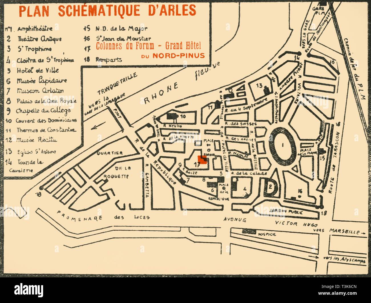 'Plan Schematique D'Arles', c1920s. Creator: E Laget Stock Photo - Alamy