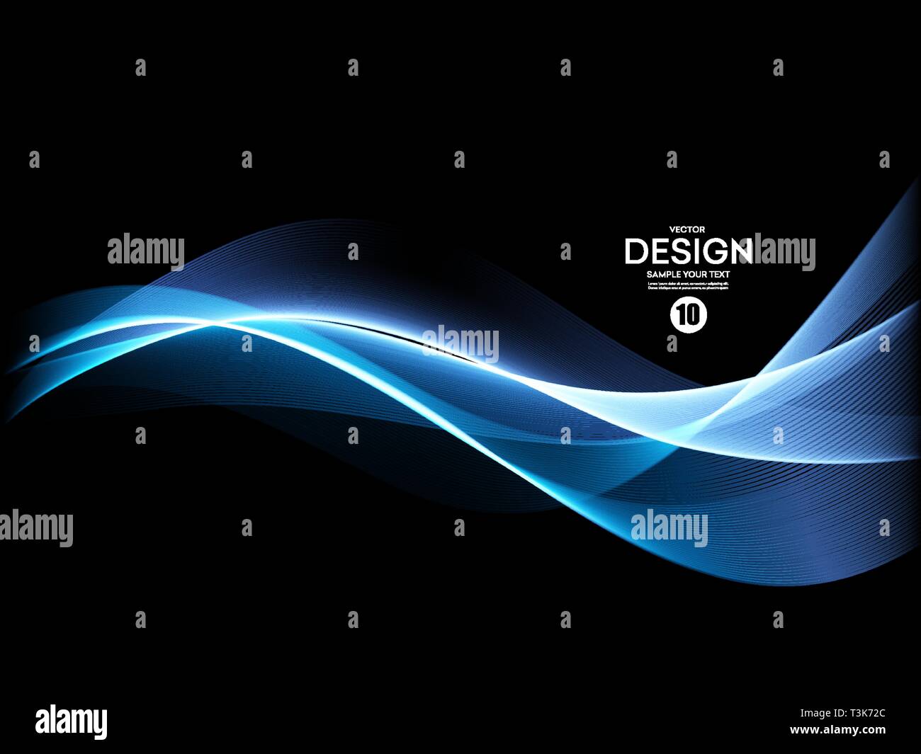 Vector Abstract shiny color blue wave design element Stock Vector Image ...