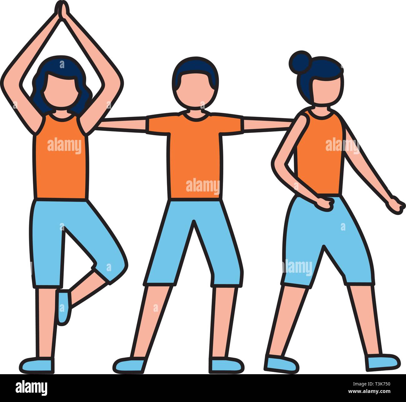 group women practicing exercises Stock Vector Image & Art - Alamy