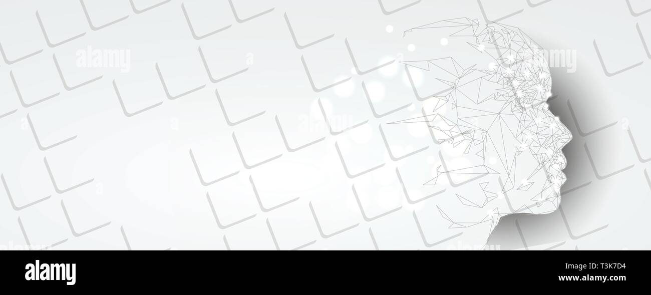 Conceptual technology illustration of artificial intelligence. Abstract ...