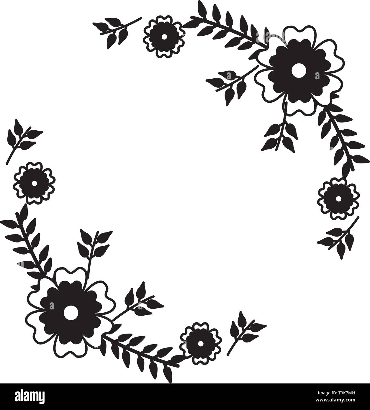 flowers wreath decoration Stock Vector Image & Art - Alamy