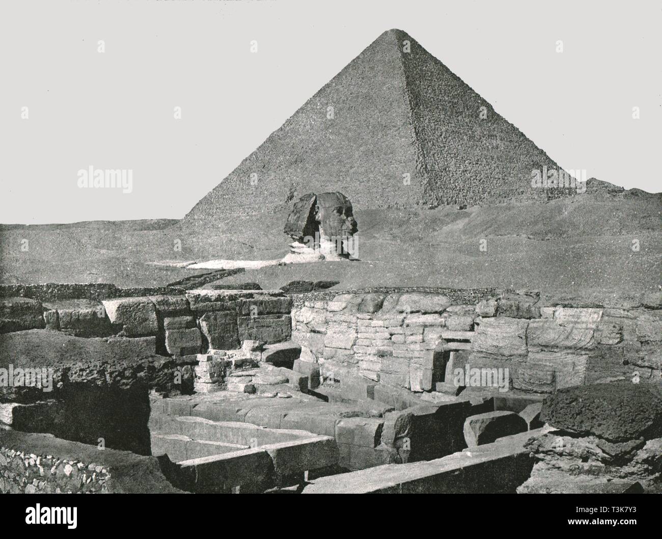 'Great Pyramid, Sphinx and Temple of Chafea', Gizeh, Egypt, 1895 ...