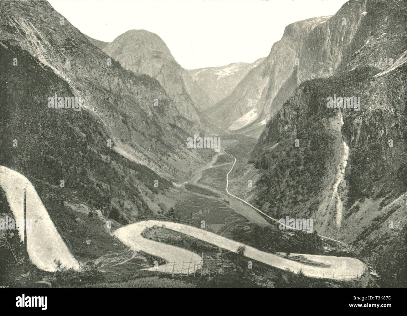 The Zig-Zag road and Waterfalls, Stalheim, Norway, 1895. Creator ...