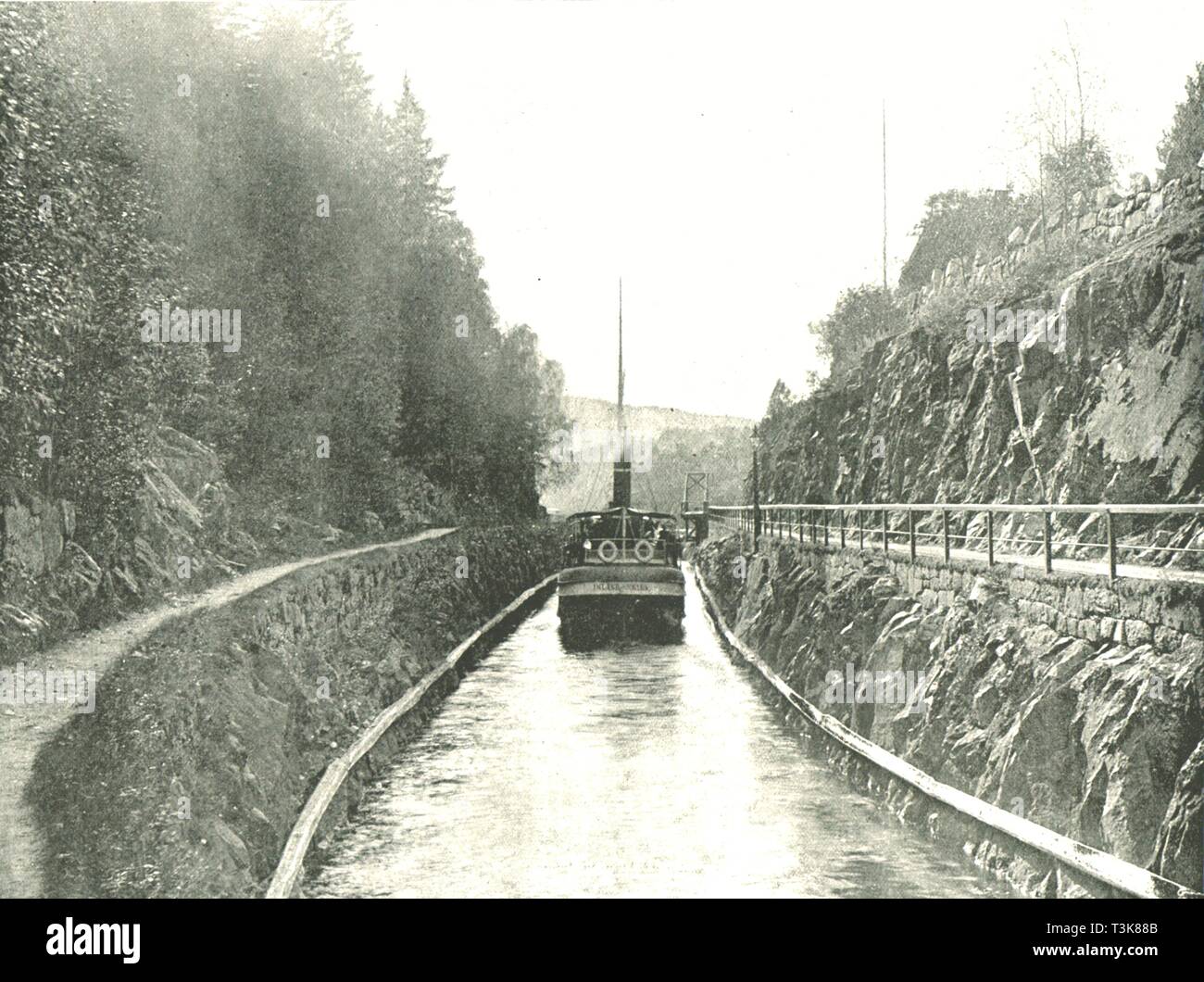 The Telemark Canal, heading towards Ulefoss, Norway, 1895. Creator ...