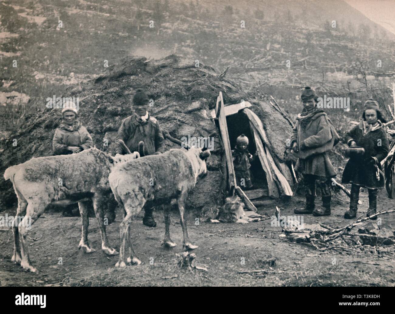'A Lapp Family', 1914. Creator: Unknown Stock Photo - Alamy