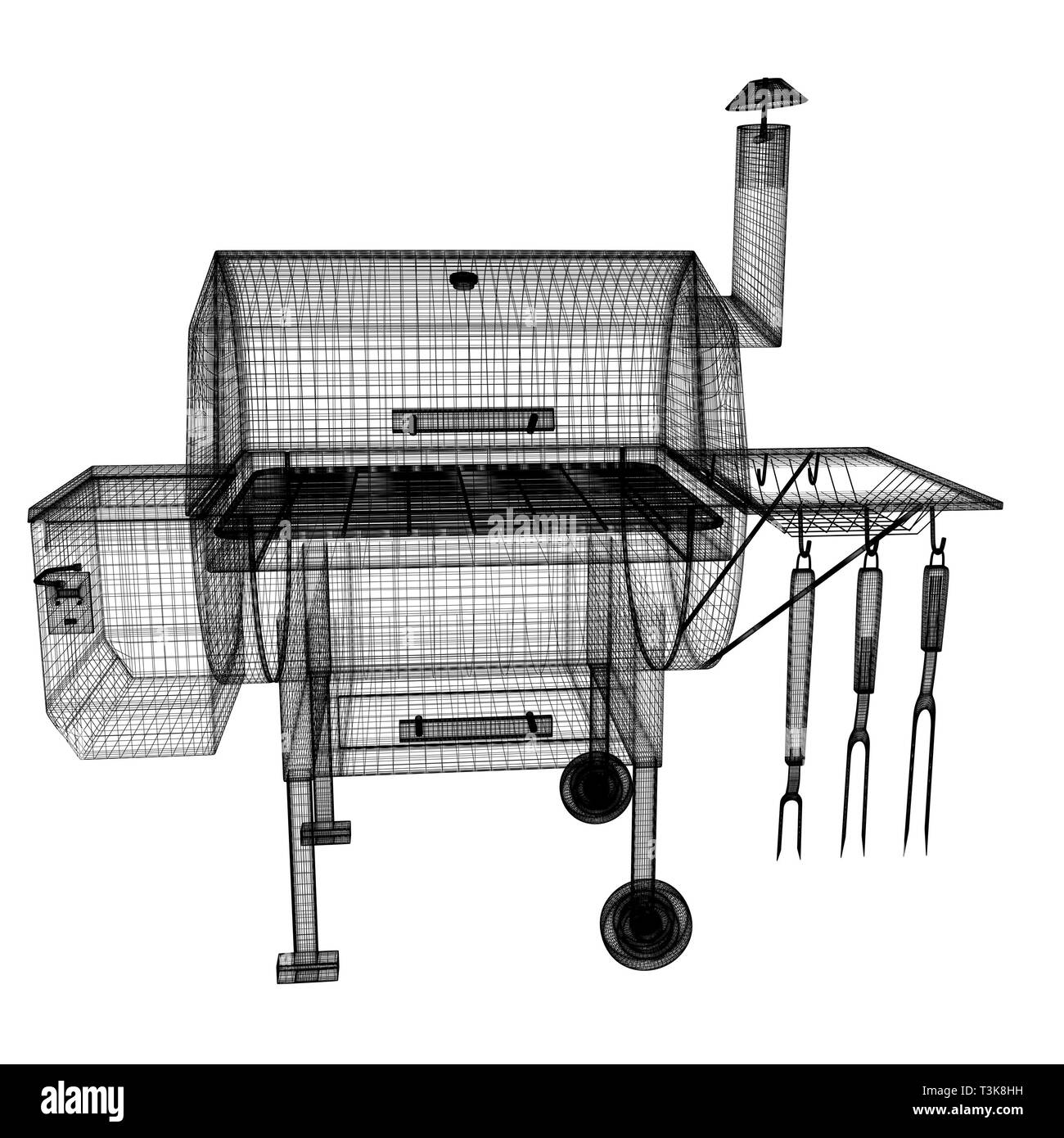 BBQ grill. 3d illustration Stock Photo - Alamy