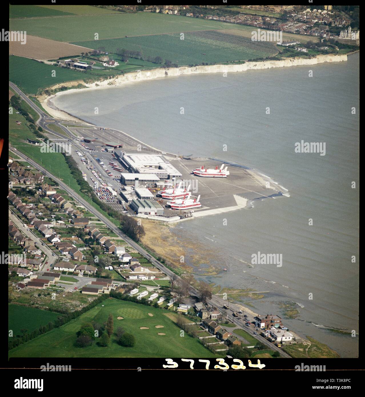 Hovercraft port at Pegwell Bay, Ramsgate, Kent, 1979. Creator ...