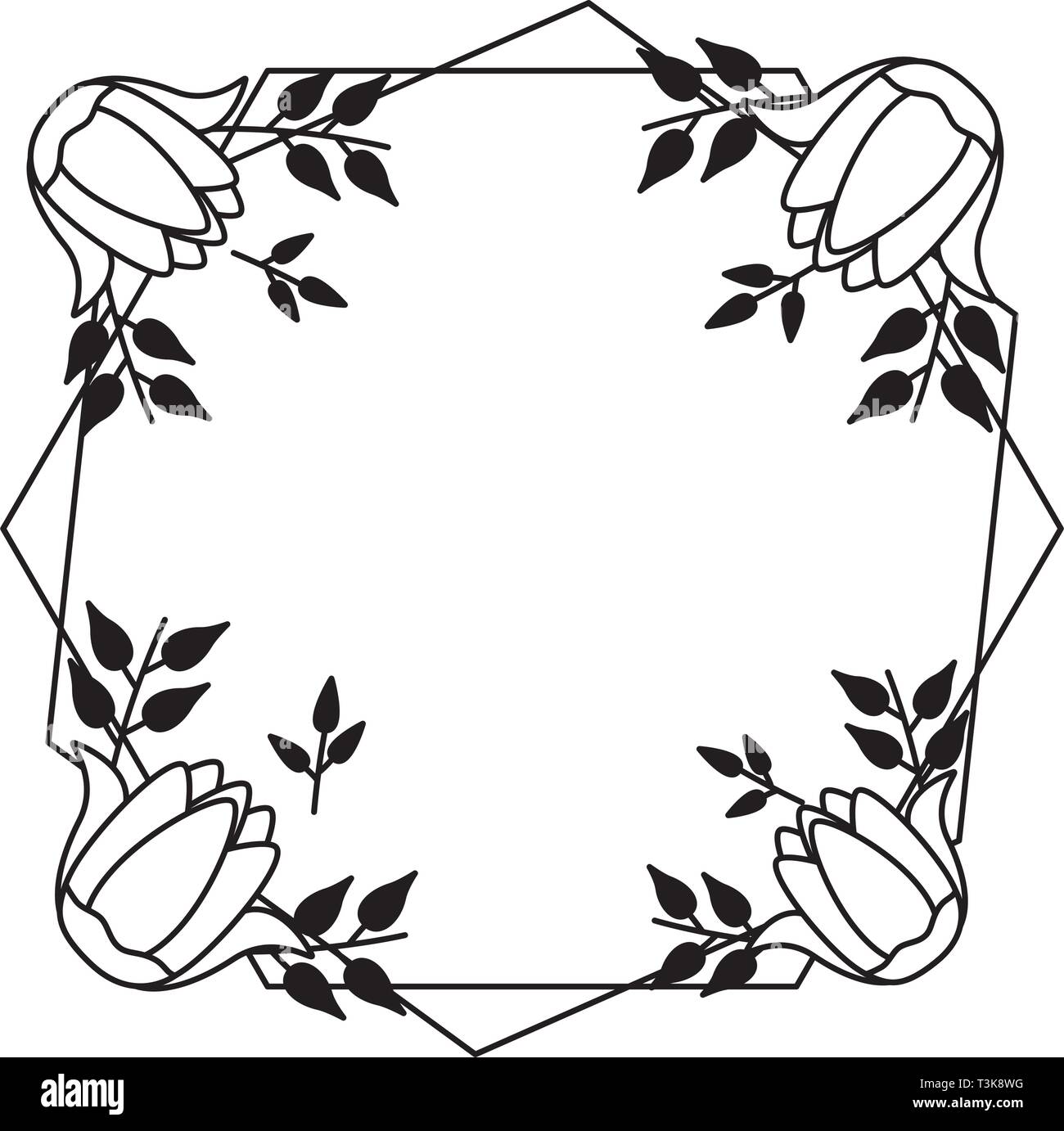 flowers badge decoration Stock Vector Image & Art - Alamy