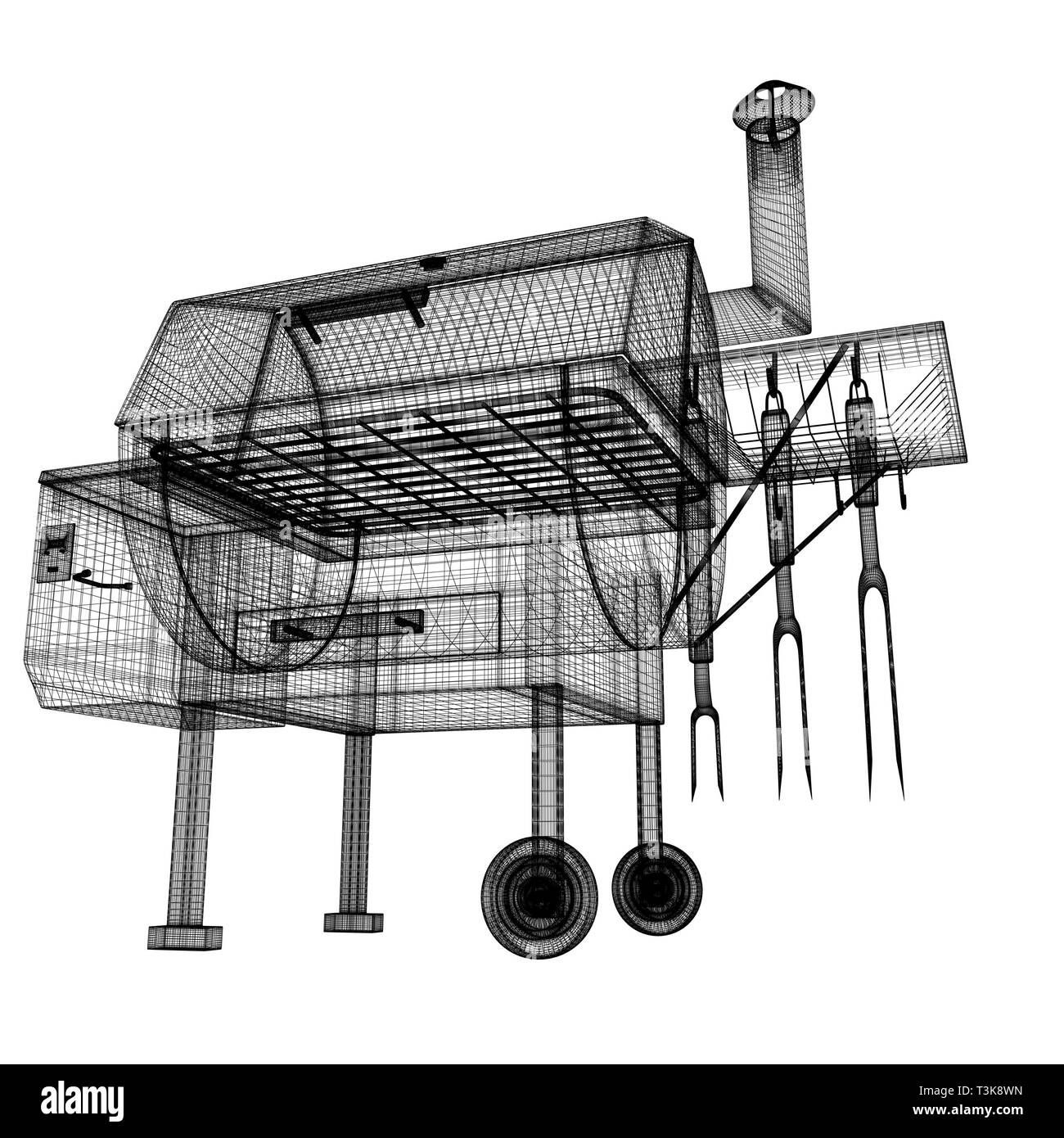 BBQ grill. 3d illustration Stock Photo - Alamy
