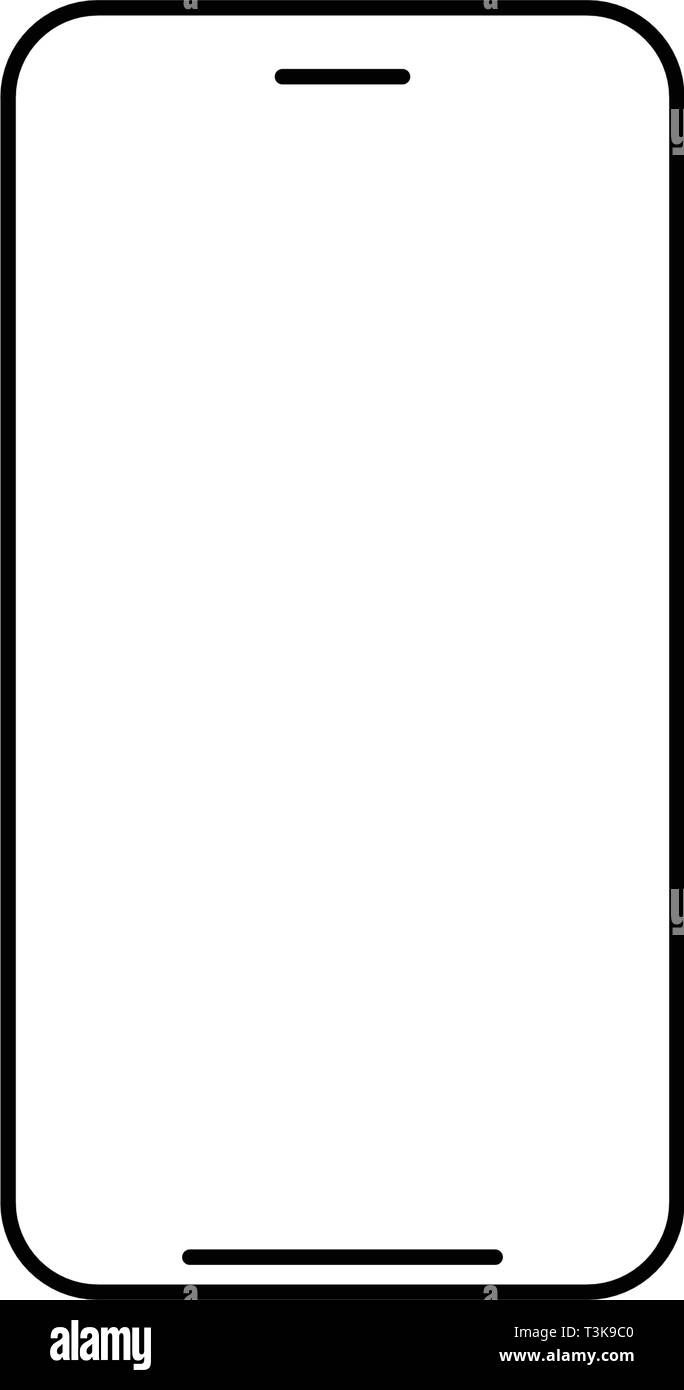 Mobile phone icon vector, line art outline style of smartphone symbol ... Mobile phone icon vector, line art outline style of smartphone symbol ...