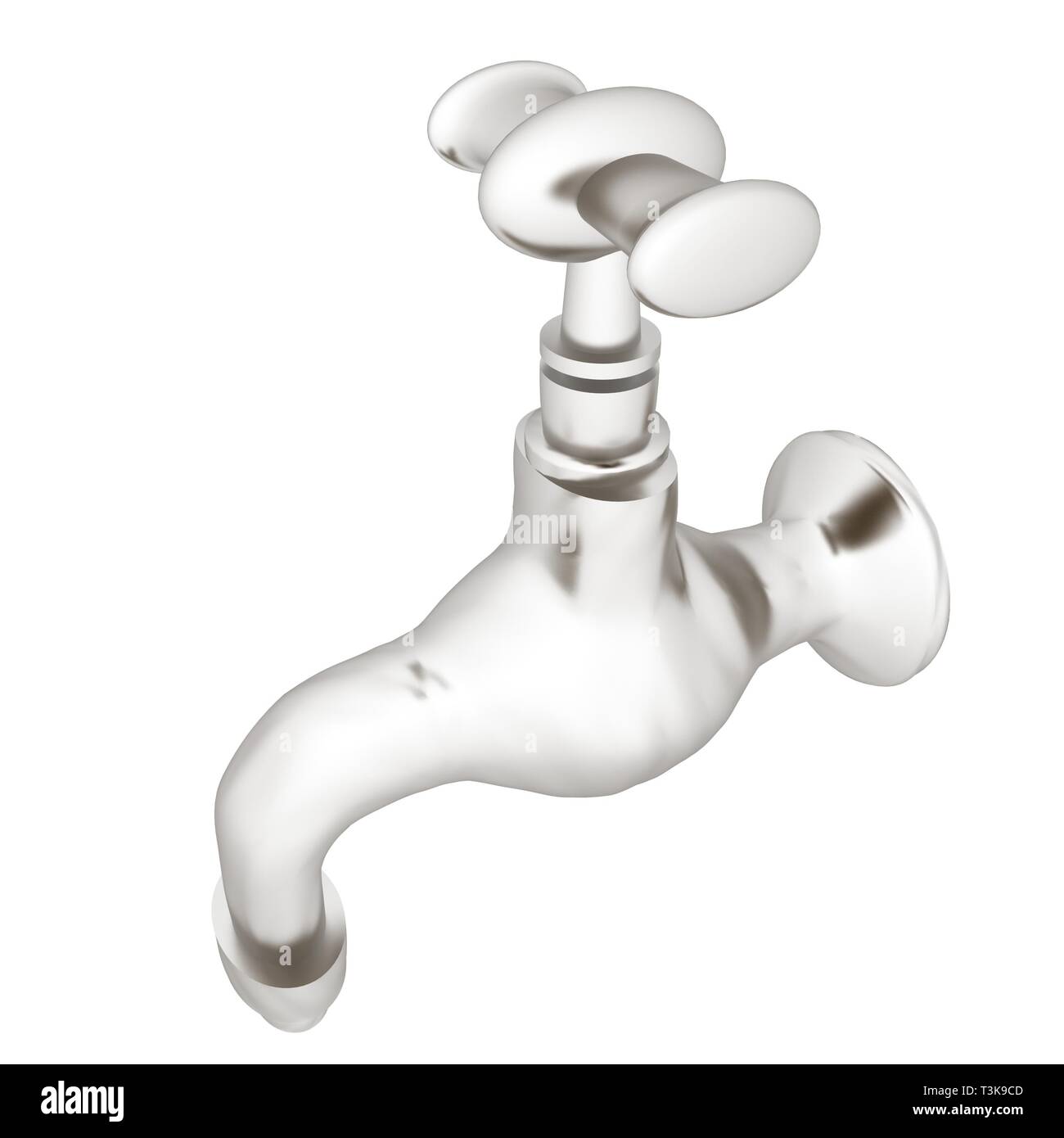 Metal water tap. 3d illustration Stock Photo - Alamy