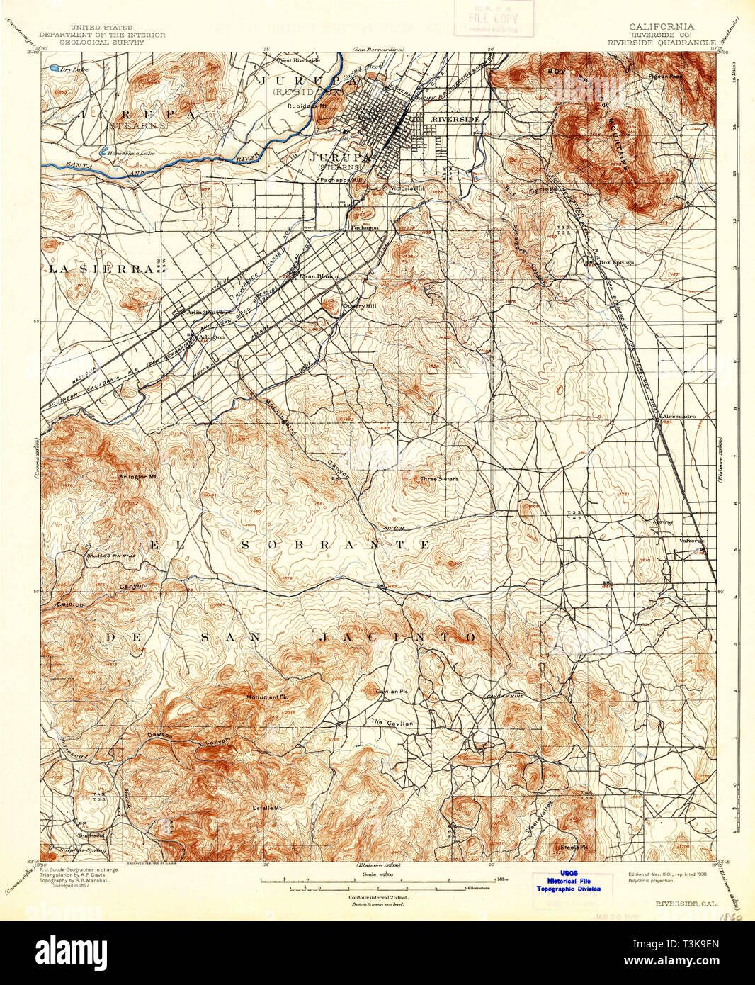 California map 1901 hi-res stock photography and images - Alamy
