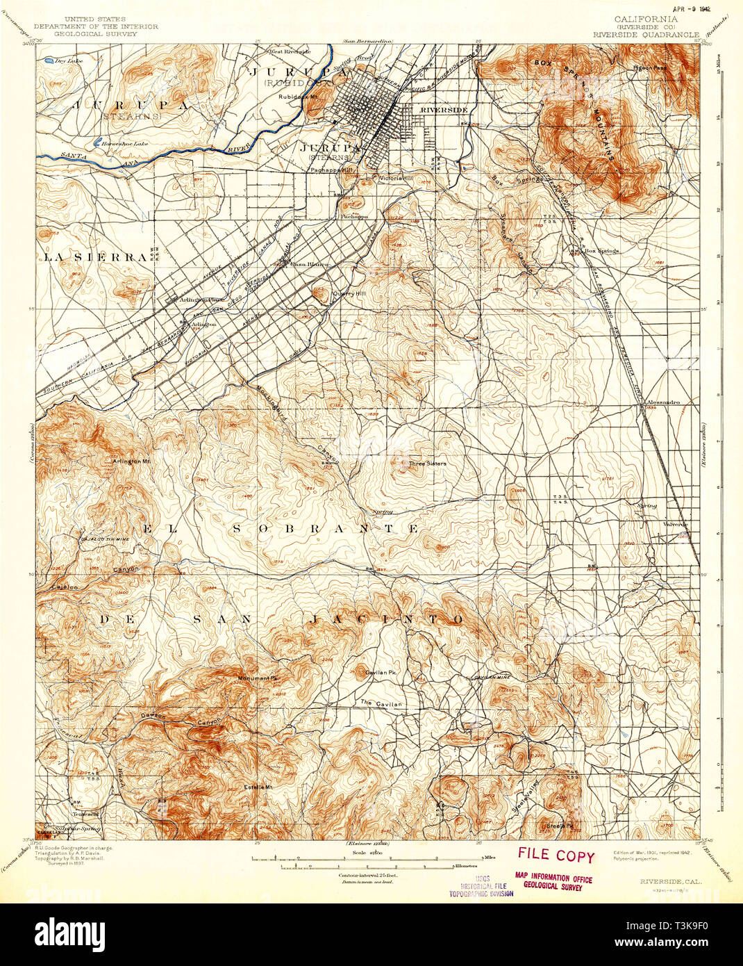 California map 1901 hi-res stock photography and images - Alamy