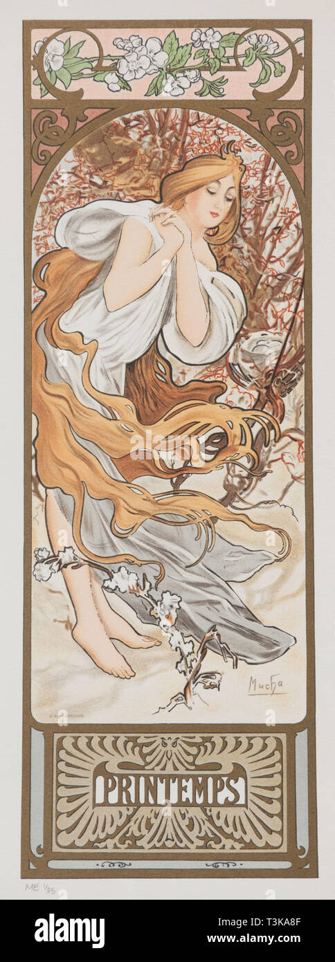 Les Saisons. Printemps, 1897. Creator: Mucha, Alfons Marie (1860-1939 ...