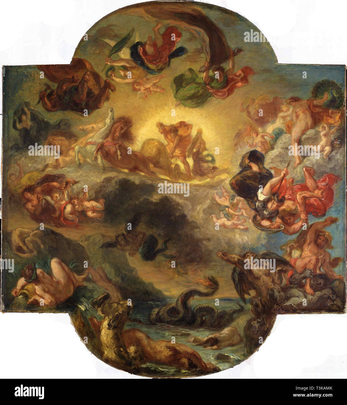 Apollon vainqueur du serpent Python, c. 1853. Creator: Delacroix ...