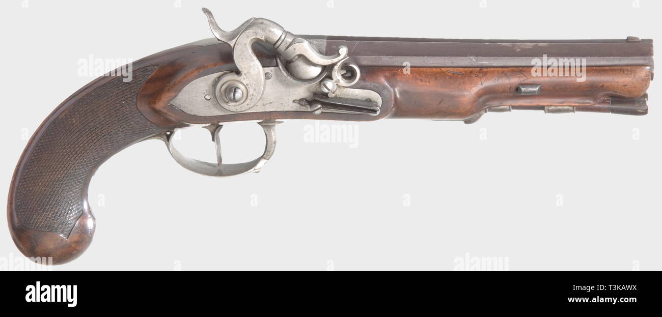 Small arms, pistols, caplock pistol, caliber 13 mm, Liege (?), Belgium ...