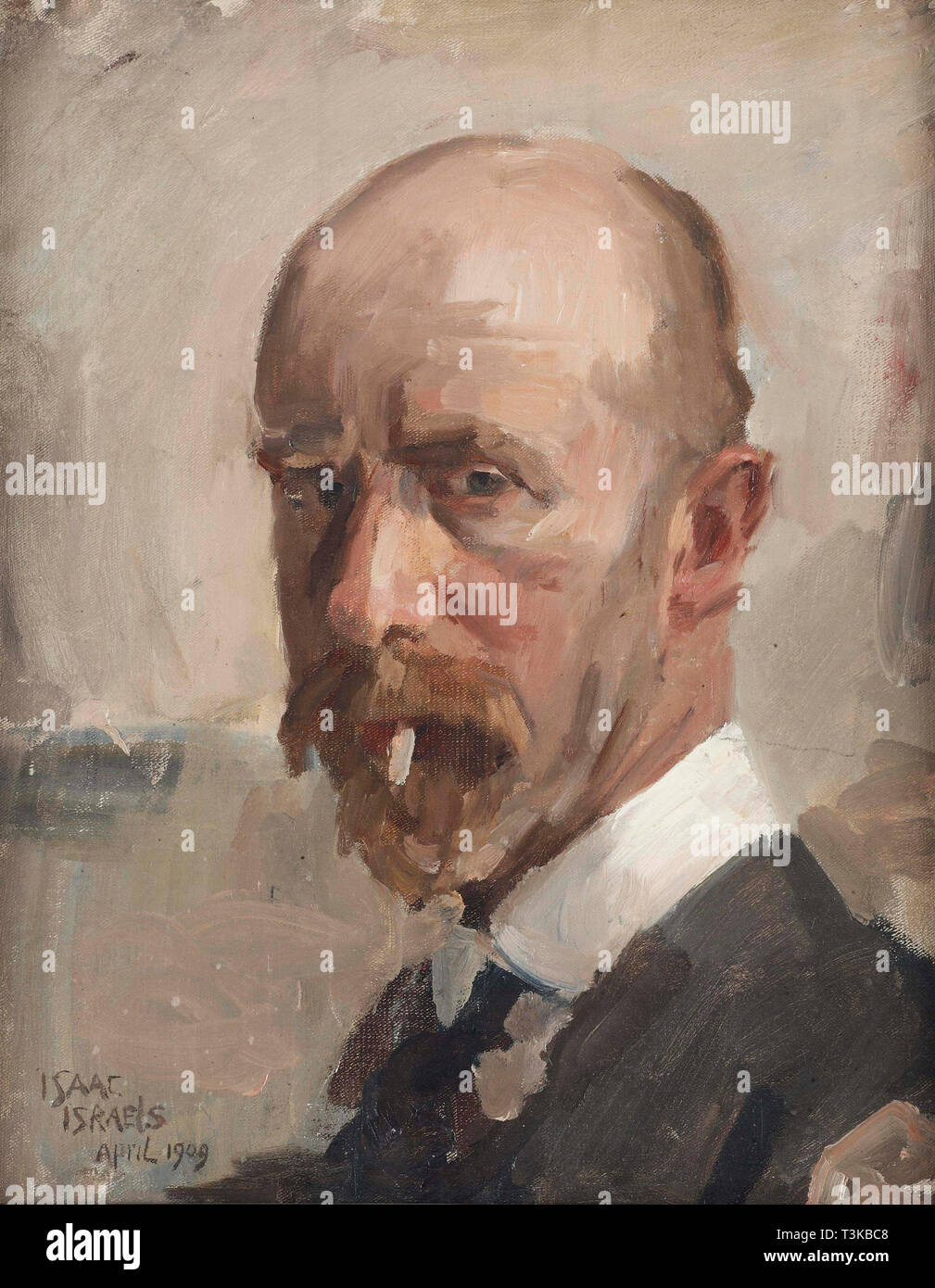 Self-Portrait with cigaret, 1909. Creator: Israëls, Isaac (1865-1934 ...