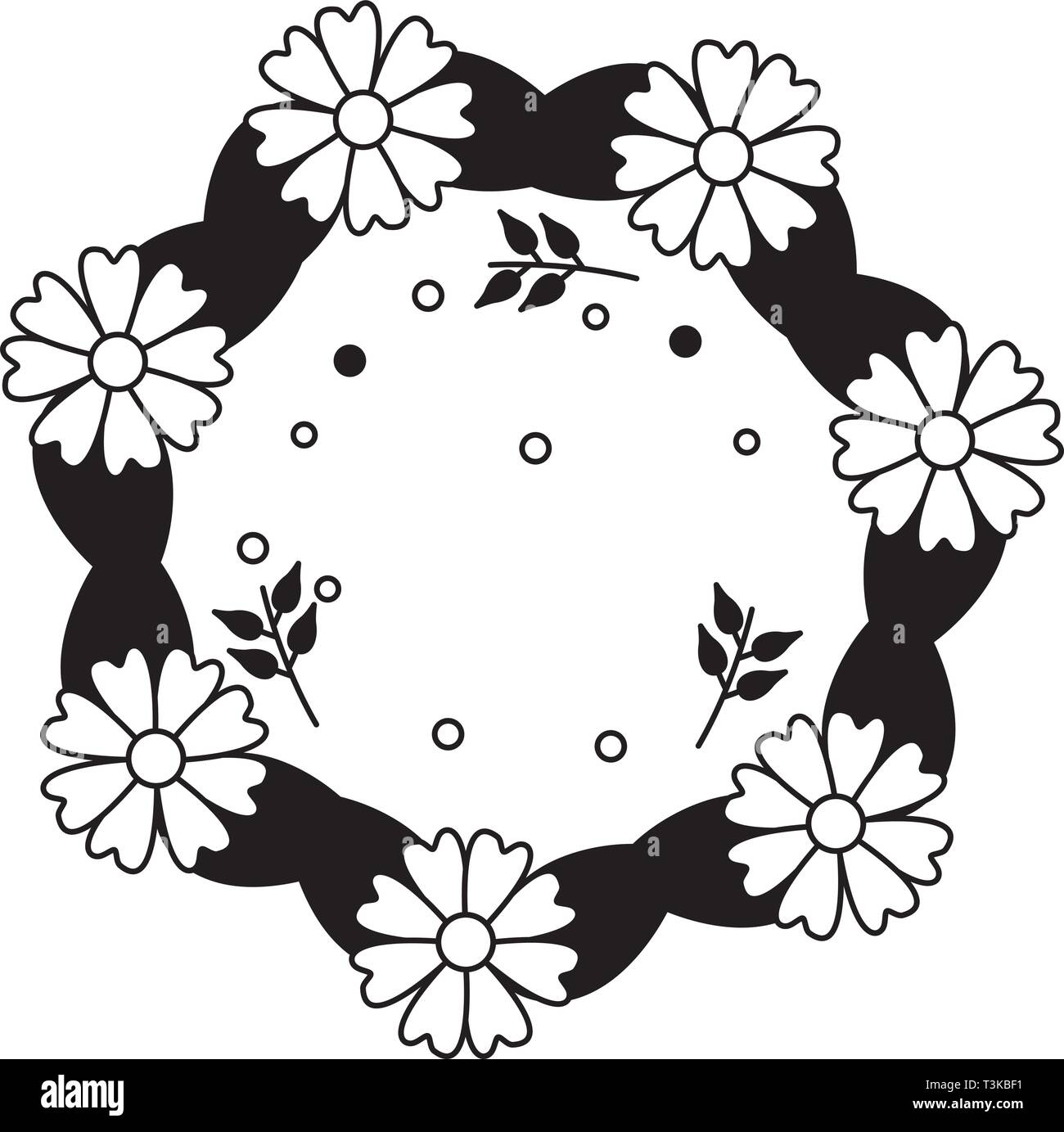 flowers wreath decoration Stock Vector Image & Art - Alamy