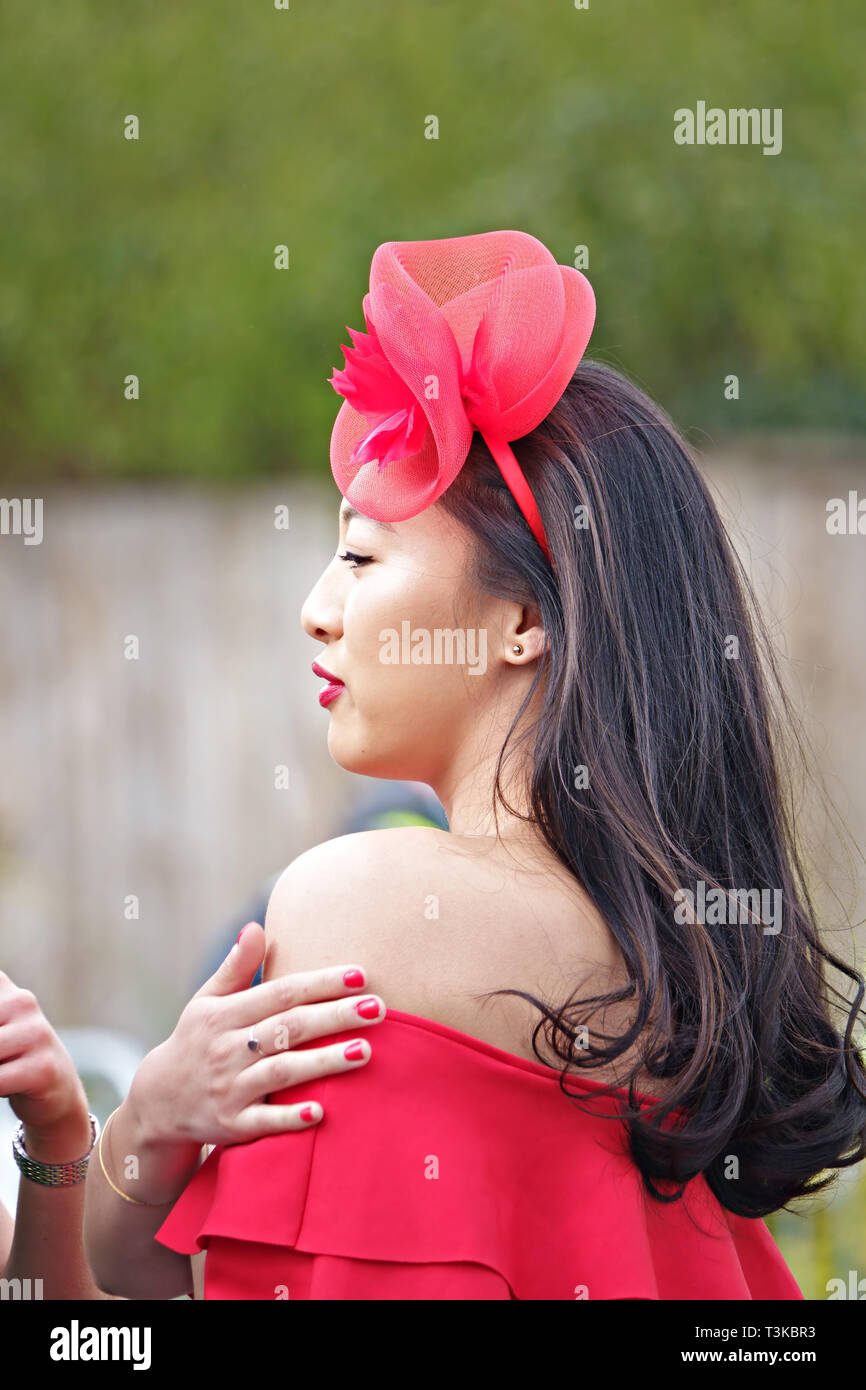 Women dress up for a day out on Ladies Day at the 2019 Aintree Grand ...