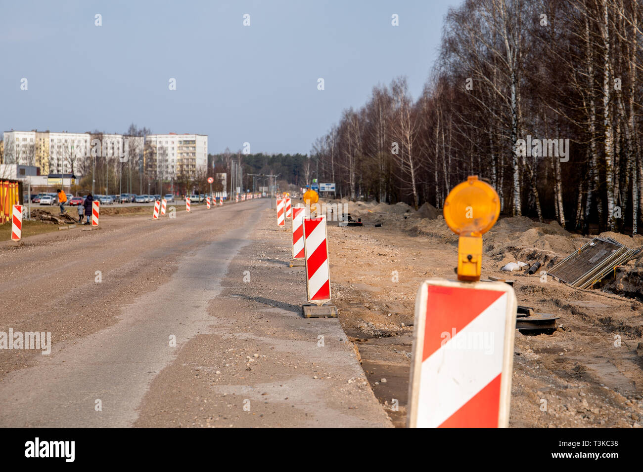 Road construction in the city. Construction site Stock Photo - Alamy