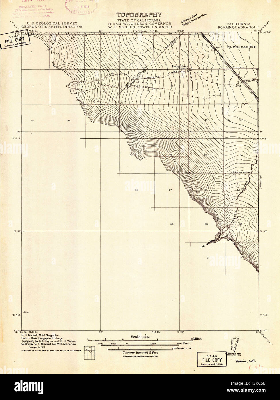 1913 california map hi-res stock photography and images - Alamy