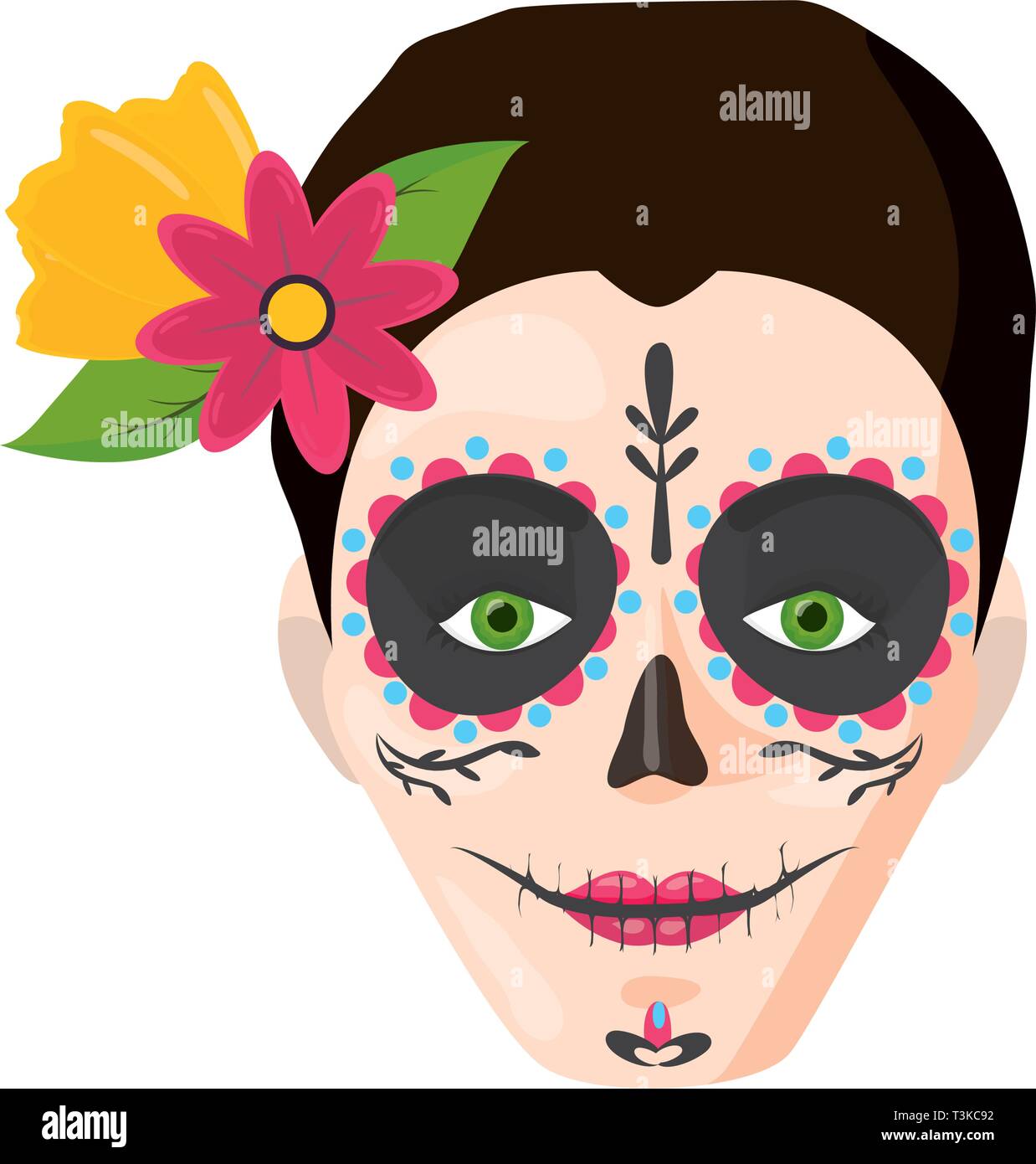 catrina skull flower Stock Vector Image & Art - Alamy