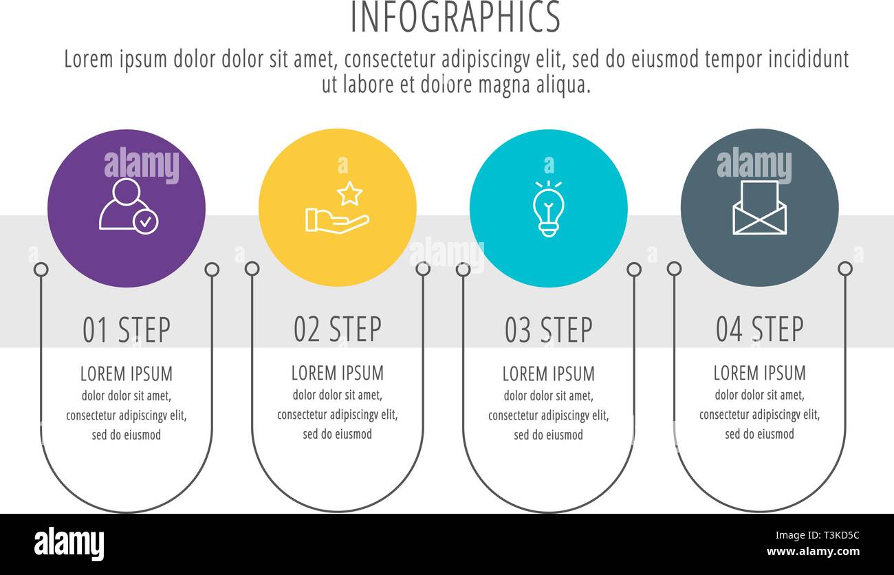 Modern vector flat illustration. Infographic circles template with four ...