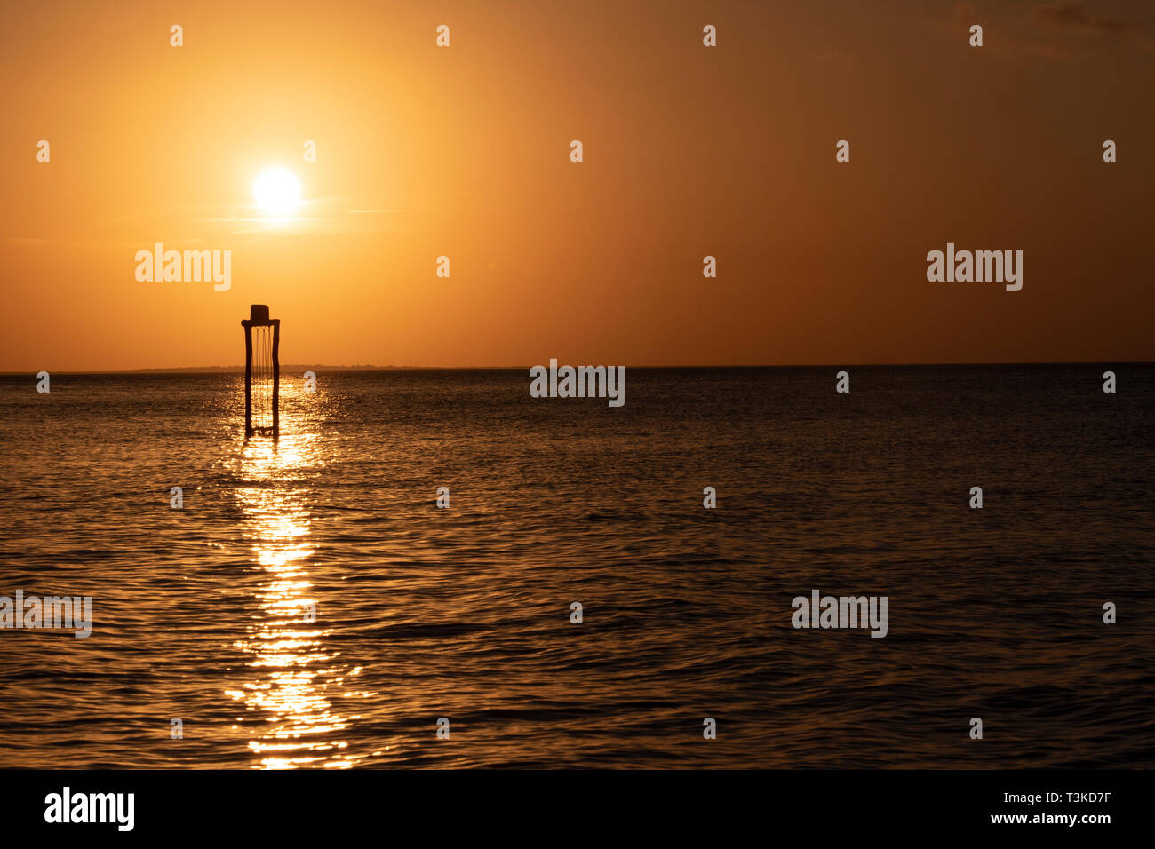 Holbox Island pier palapa sunset beach in Mexico Quintana roo, sea ...