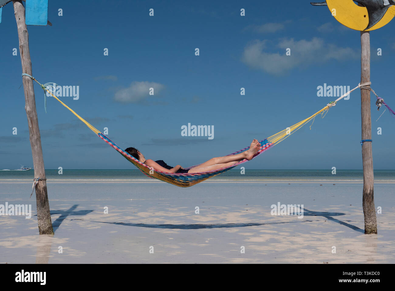 Holbox Island pier palapa sunset beach in Mexico Quintana roo, sea ...