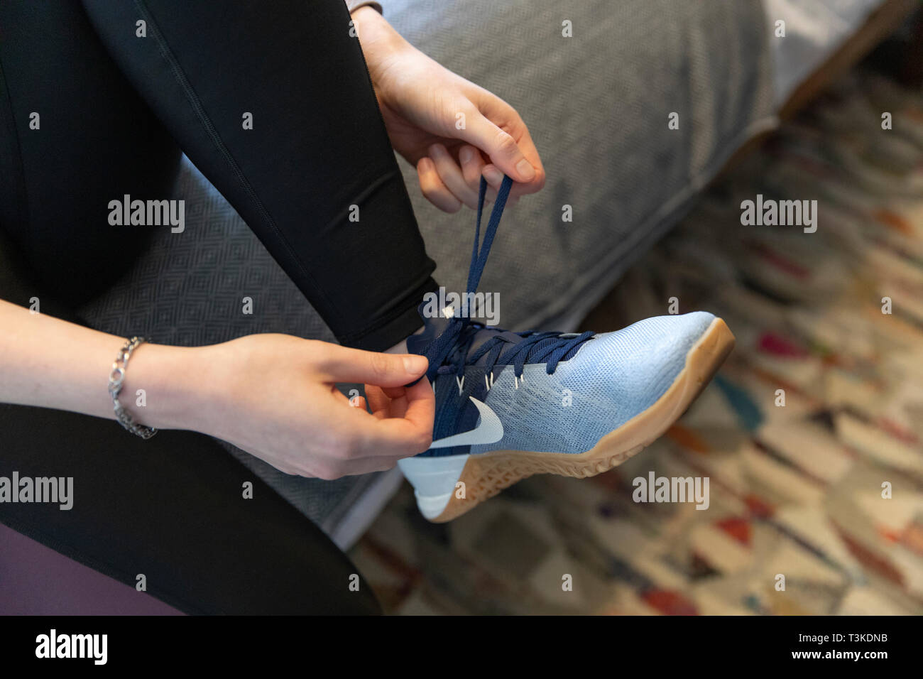 Tying Trainer Laces High Resolution Stock Photography and Images - Alamy