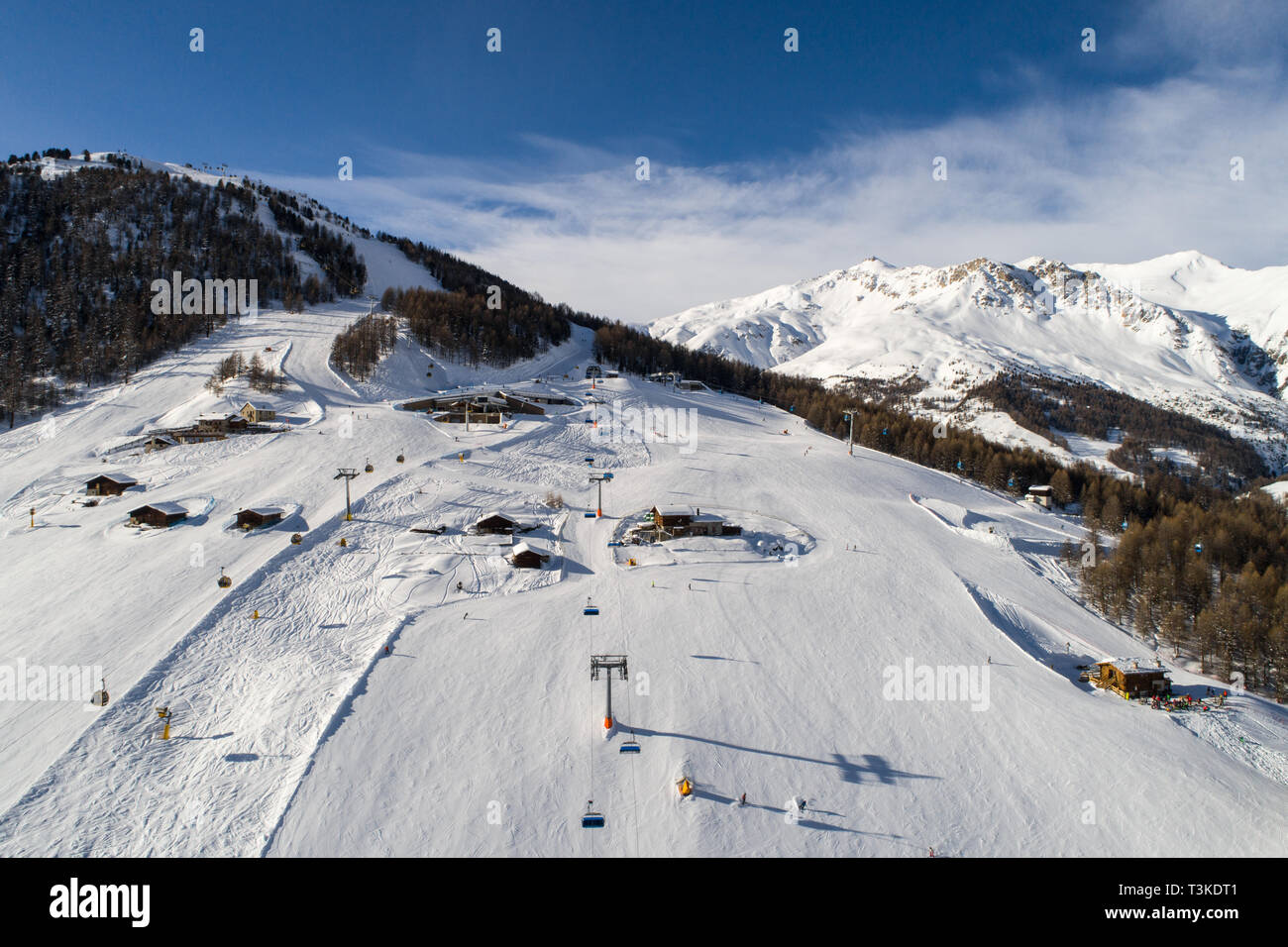 Ski station in the Alps Stock Photo - Alamy