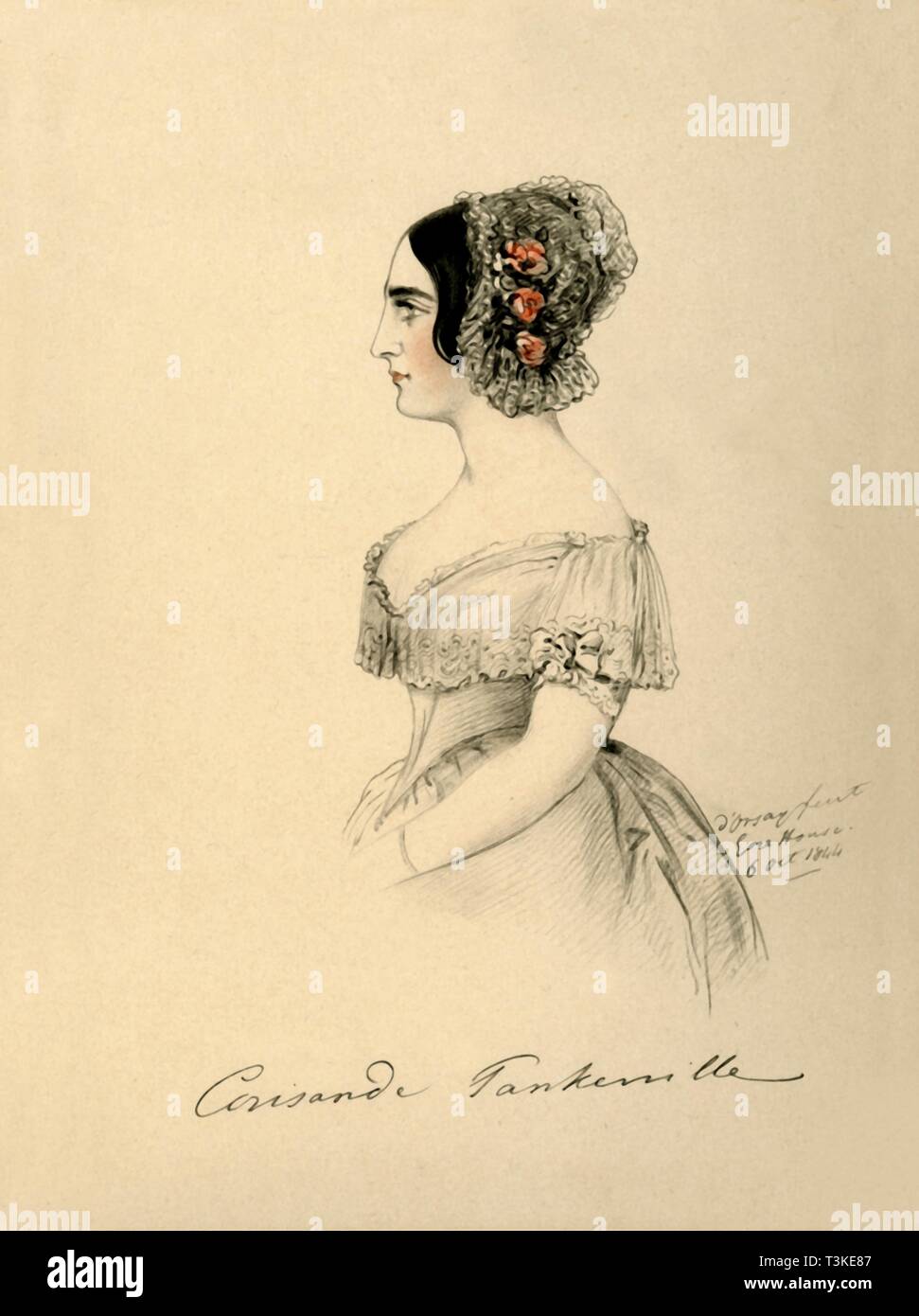 'Countess of Tankerville', 1844. Creator: Alfred d'Orsay Stock Photo ...