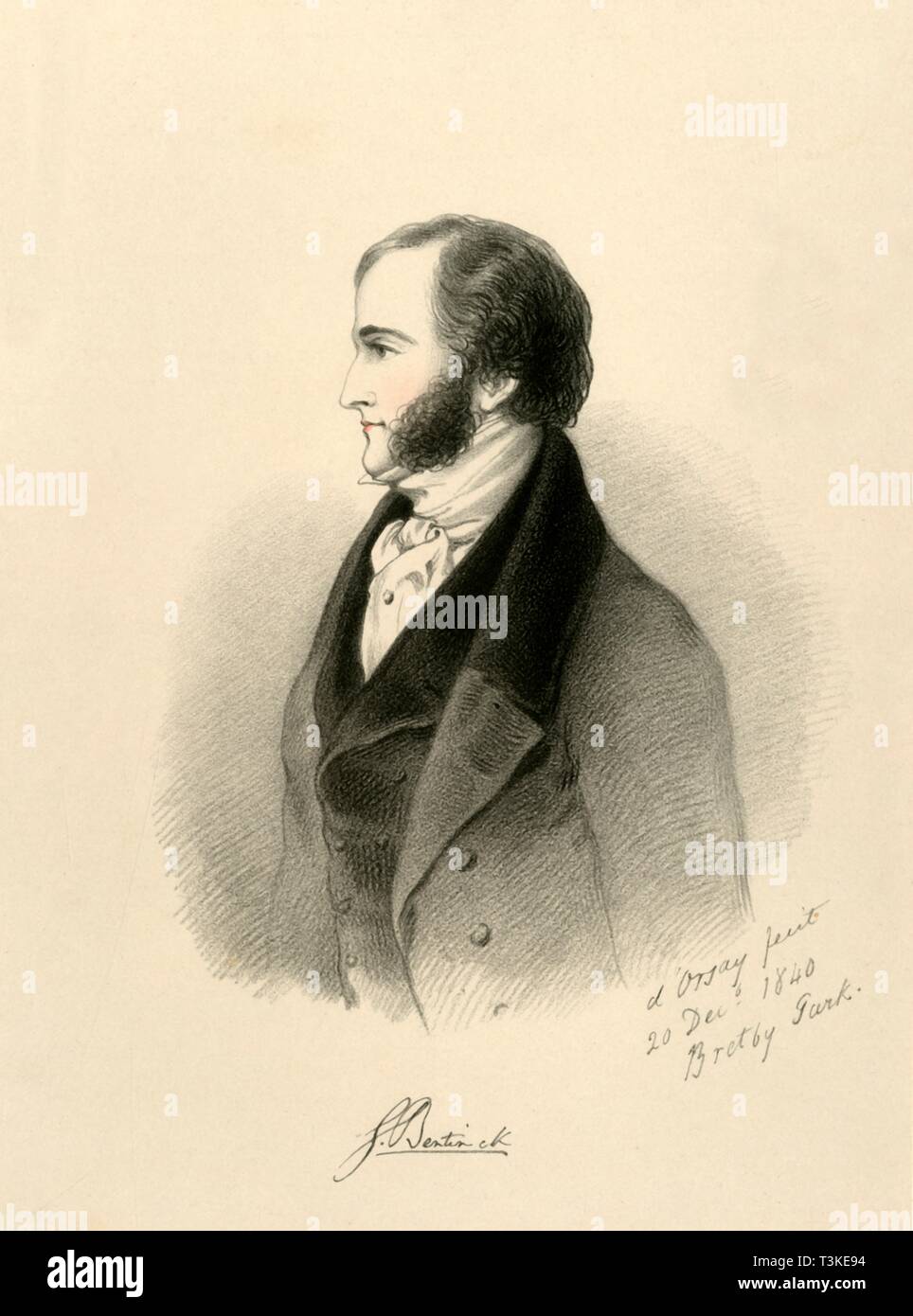 'Lord George Bentinck', 1840. Creator: Richard James Lane Stock Photo ...
