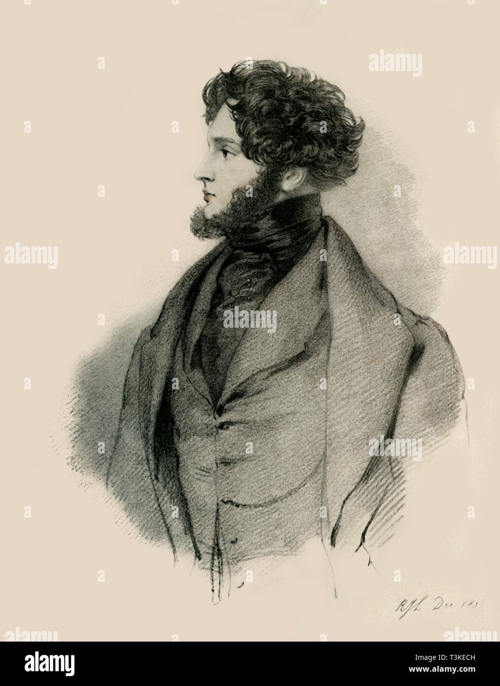 Alfred, Count d'Orsay, 1833. Creator: Richard James Lane Stock Photo ...