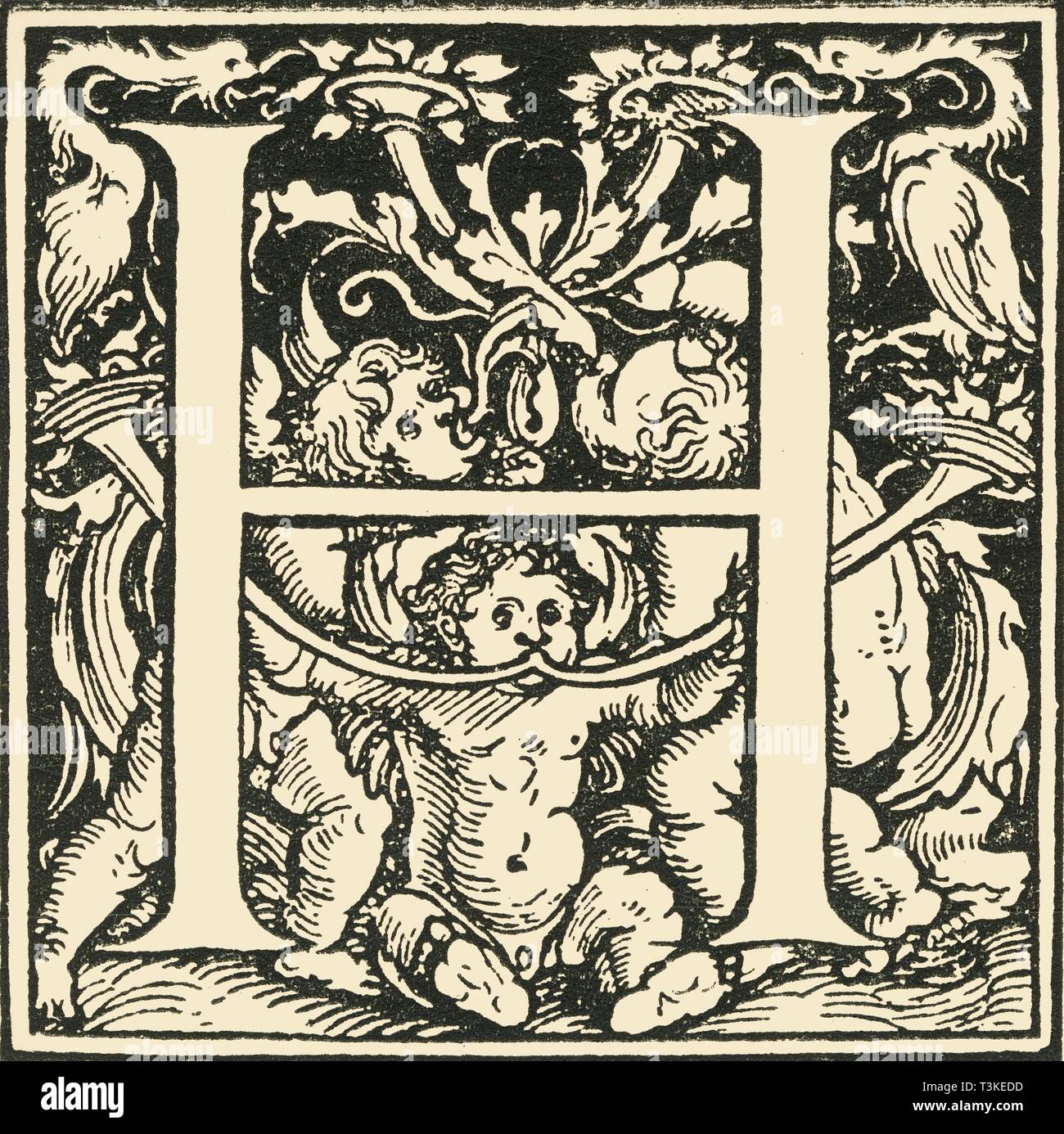 'H - An Alphabet by Hans Weiditz', c1520-1521, (1908). Creator: Hans ...