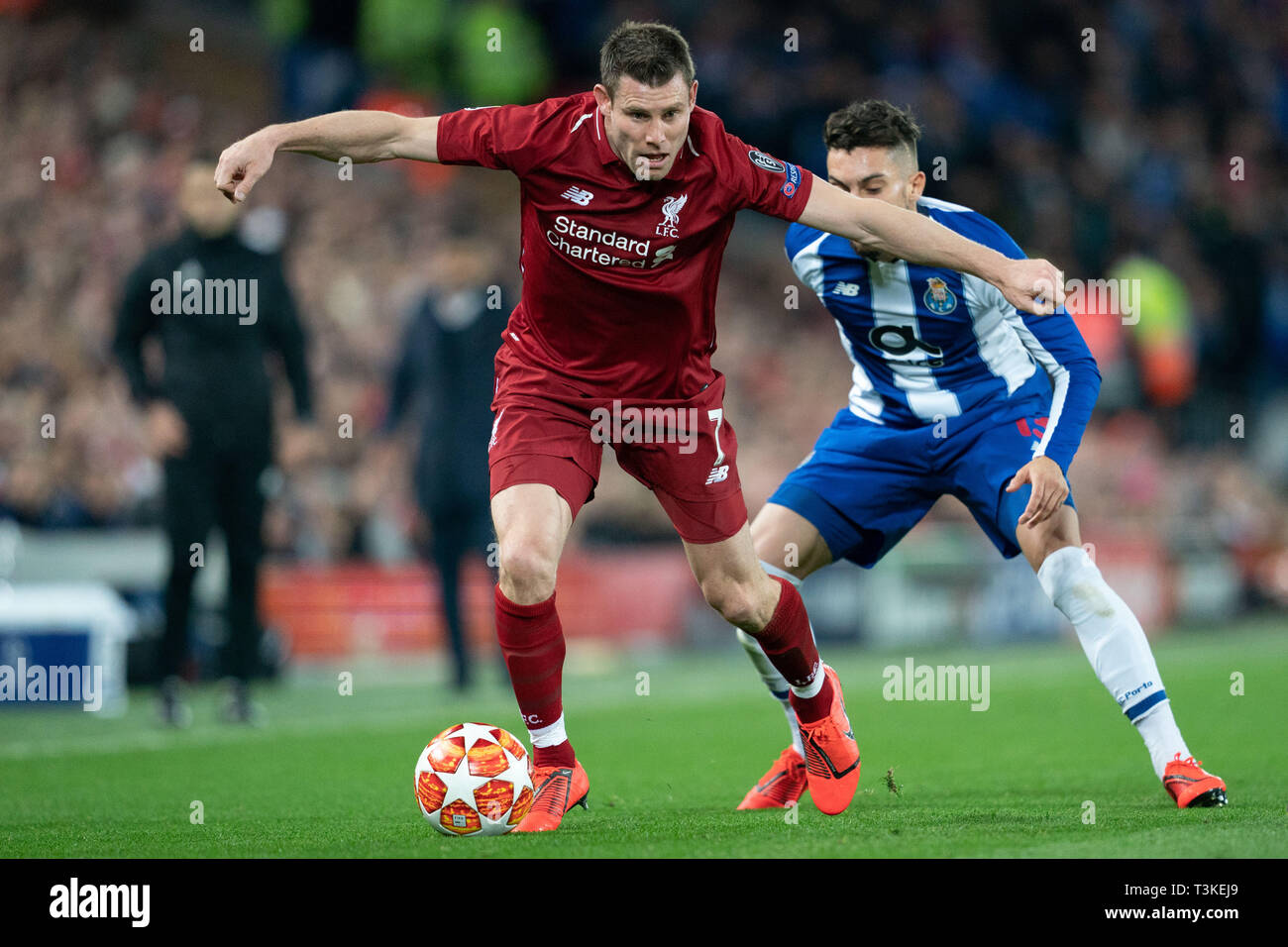 Liverpool's James Milner under pressure from Porto’s Alex Telles 9th ...