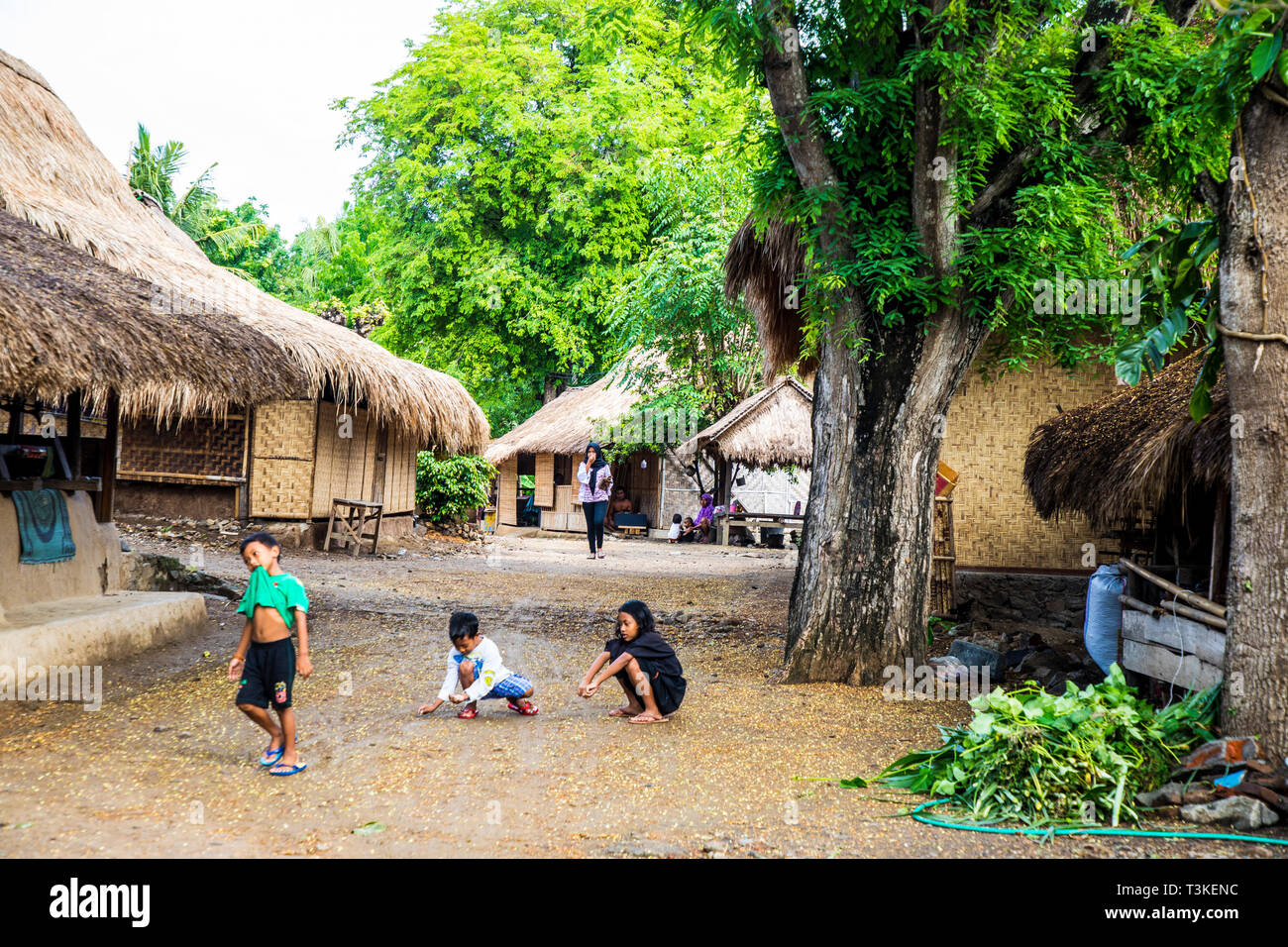 The Sasak Village Ende in Lombok, Indonesia, Asia Stock Photo - Alamy