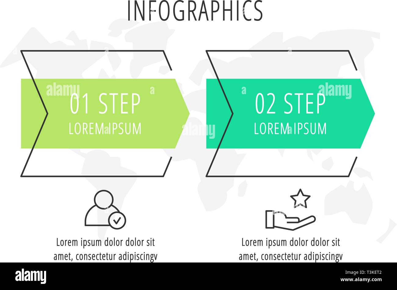 Modern vector flat illustration. Infographic arrows template with two ...