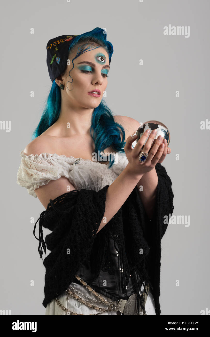 Gypsy character created with special effects make up for fmp Stock ...