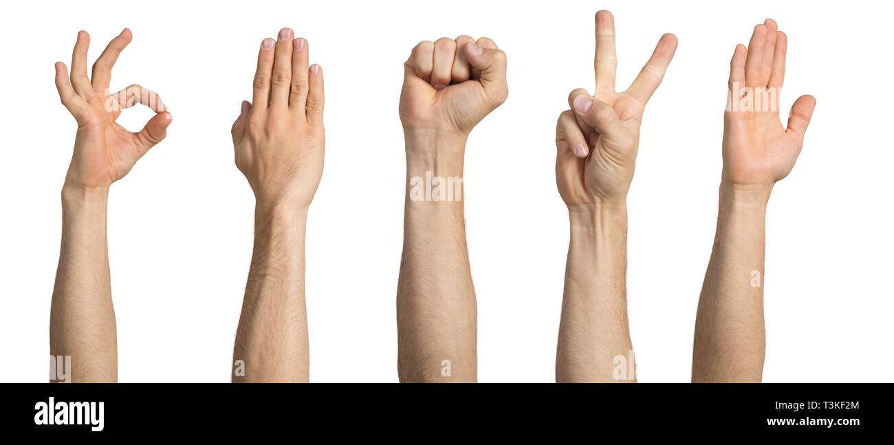 Set various hand gestures hi-res stock photography and images - Alamy