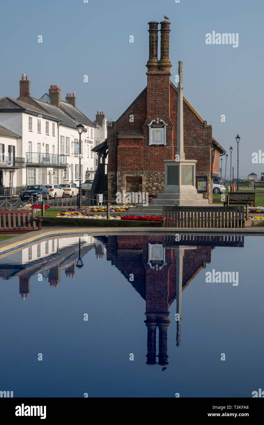 Boating pond with Moot Hall in background, Aldeburgh Suffolk Stock ...