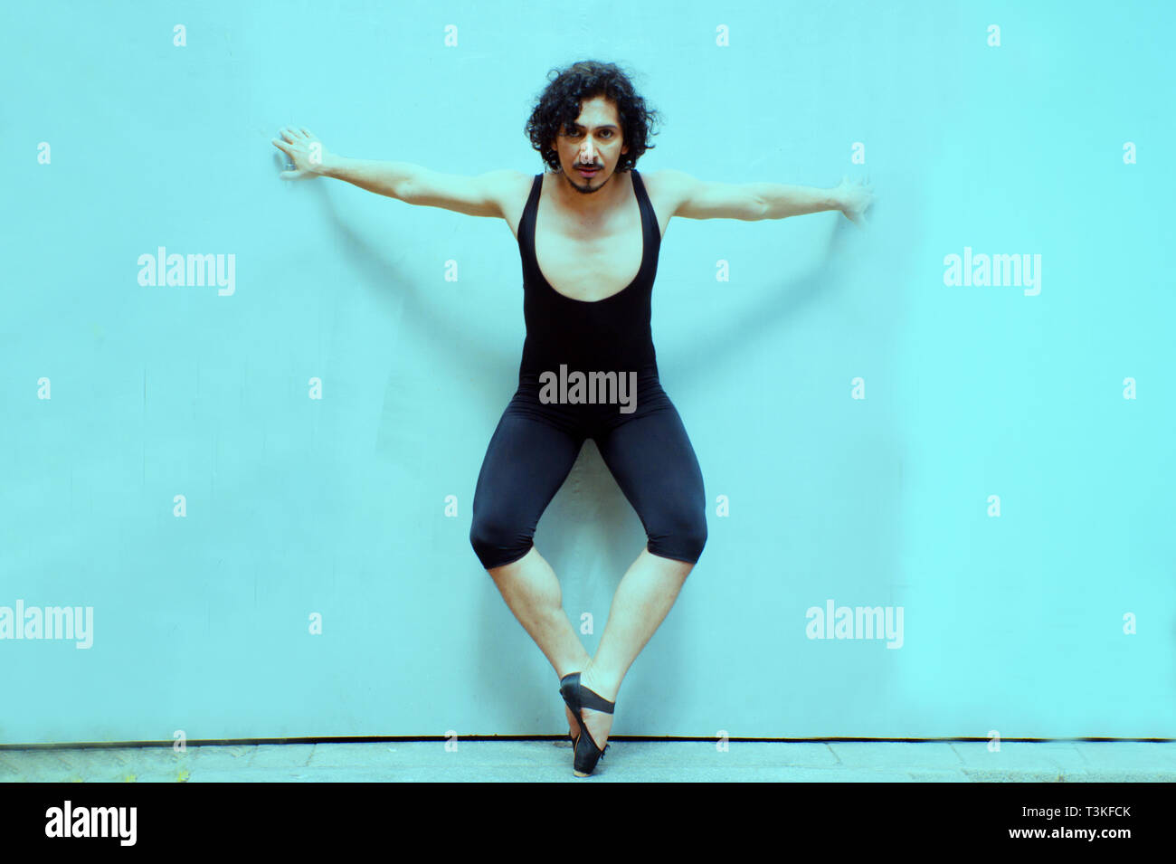 Ballet dancer man with black mallot and ballet tips Stock Photo - Alamy