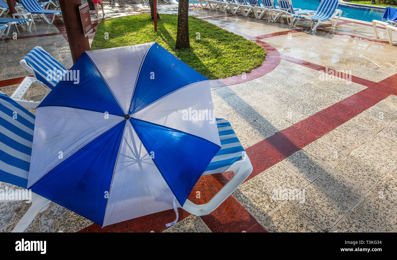 blue Swimming pool in Cancun, Riviera Maya, Mexico Stock Photo - Alamy