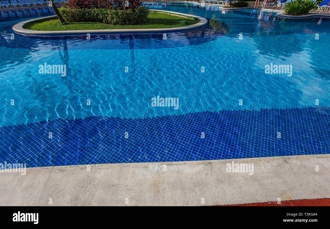 blue Swimming pool in Cancun, Riviera Maya, Mexico Stock Photo - Alamy