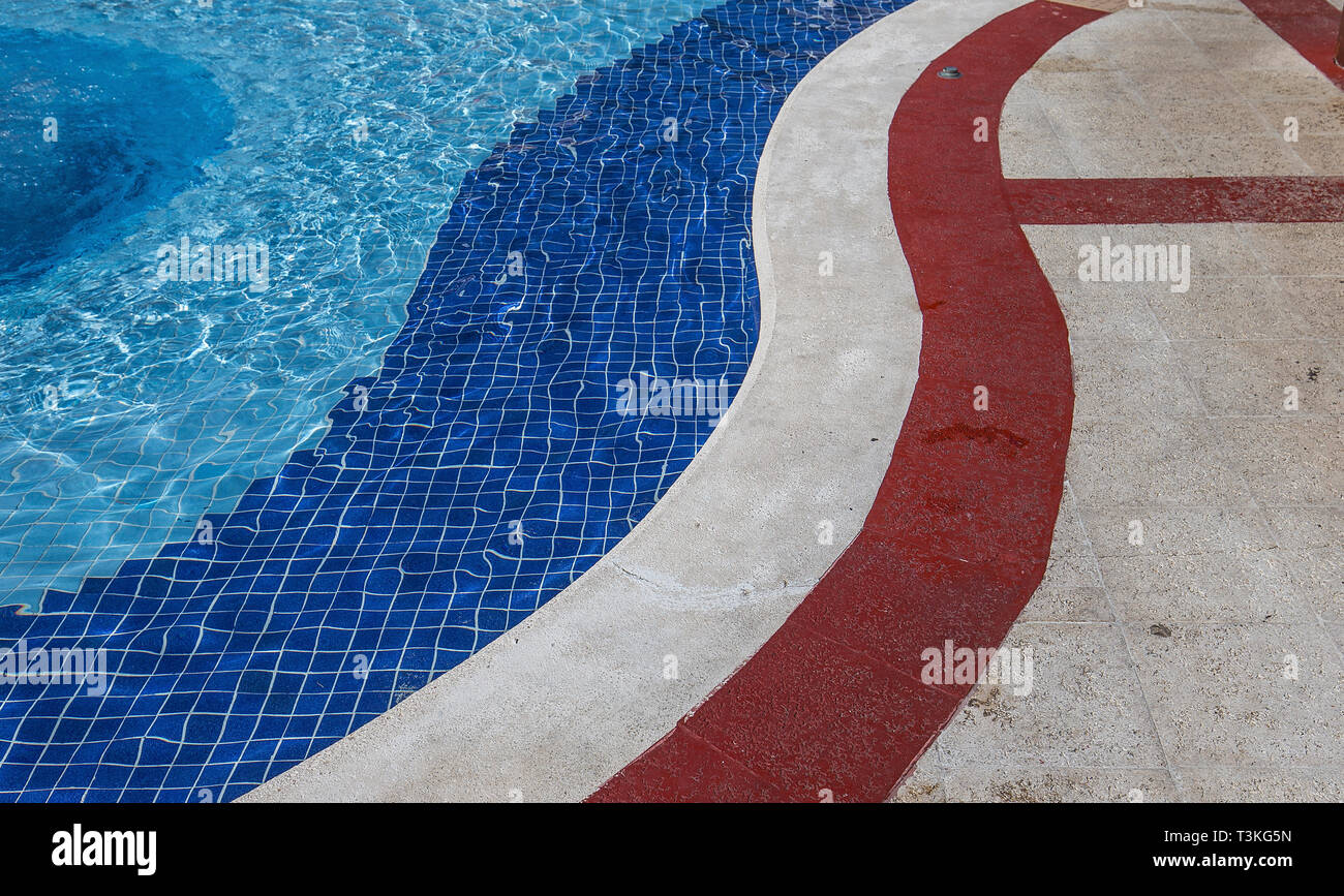 blue Swimming pool in Cancun, Riviera Maya, Mexico Stock Photo - Alamy