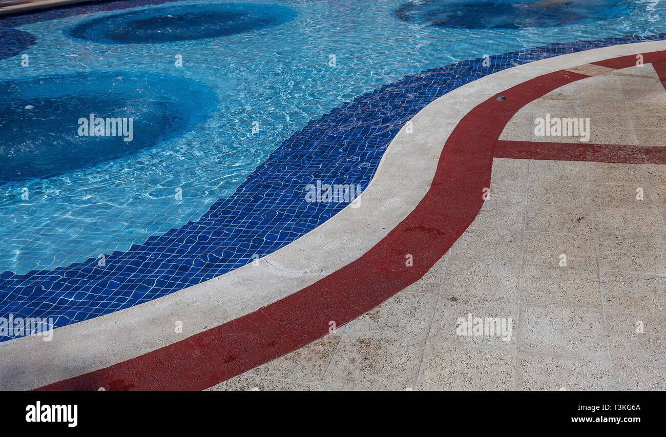 blue Swimming pool in Cancun, Riviera Maya, Mexico Stock Photo - Alamy