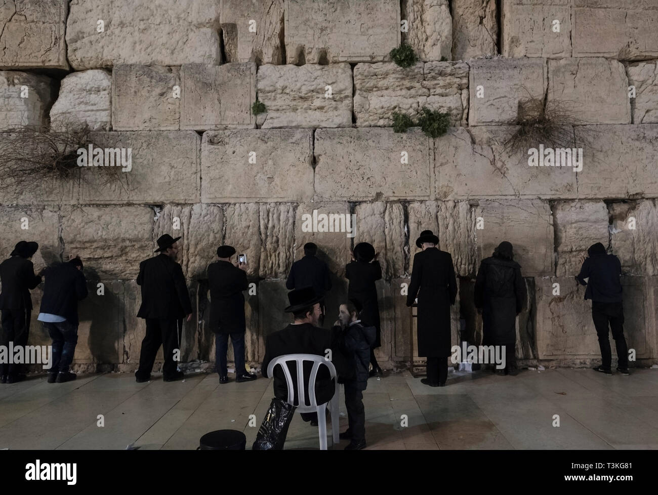 Jewish people pray at the Western Wall in Jerusalem, Israel, 15/03/19 ...