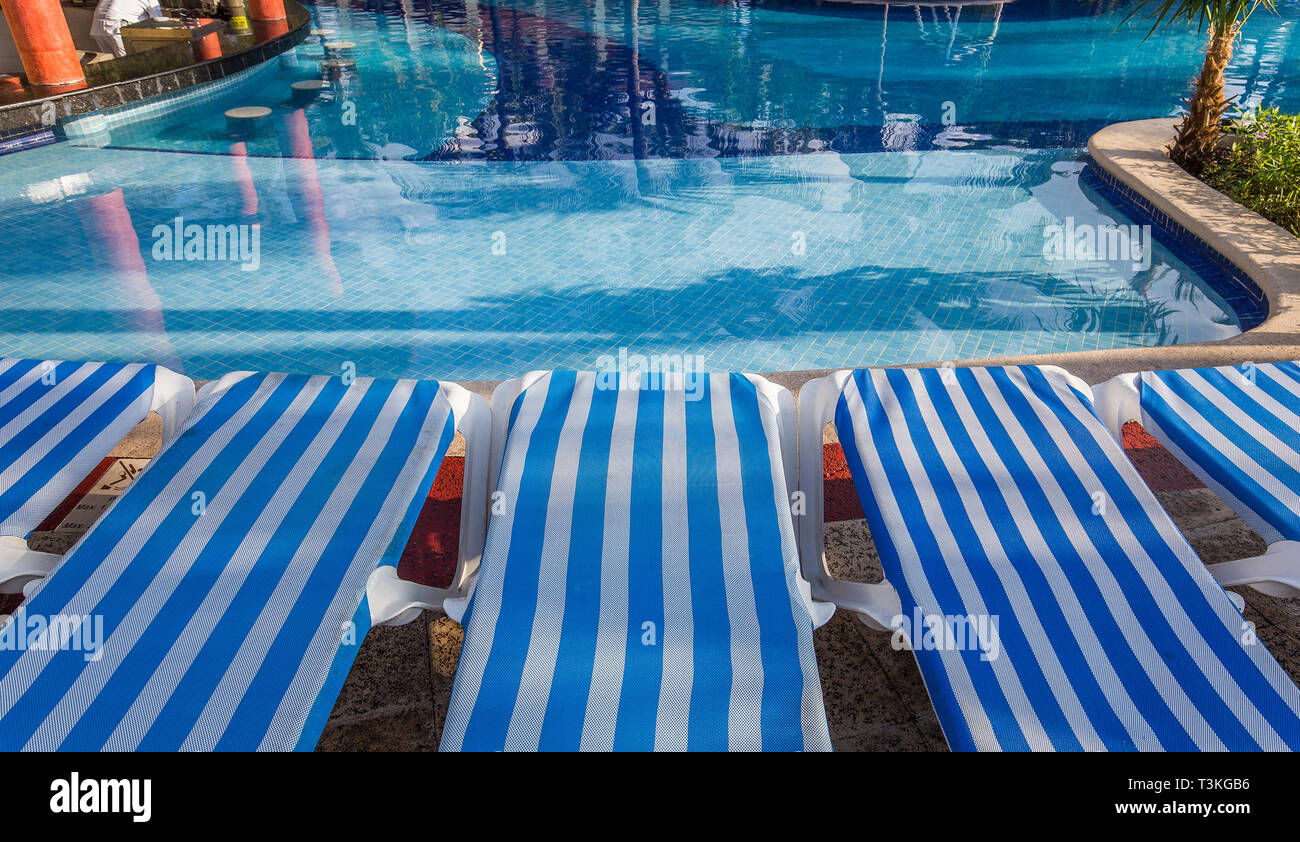 blue Swimming pool in Cancun, Riviera Maya, Mexico Stock Photo - Alamy